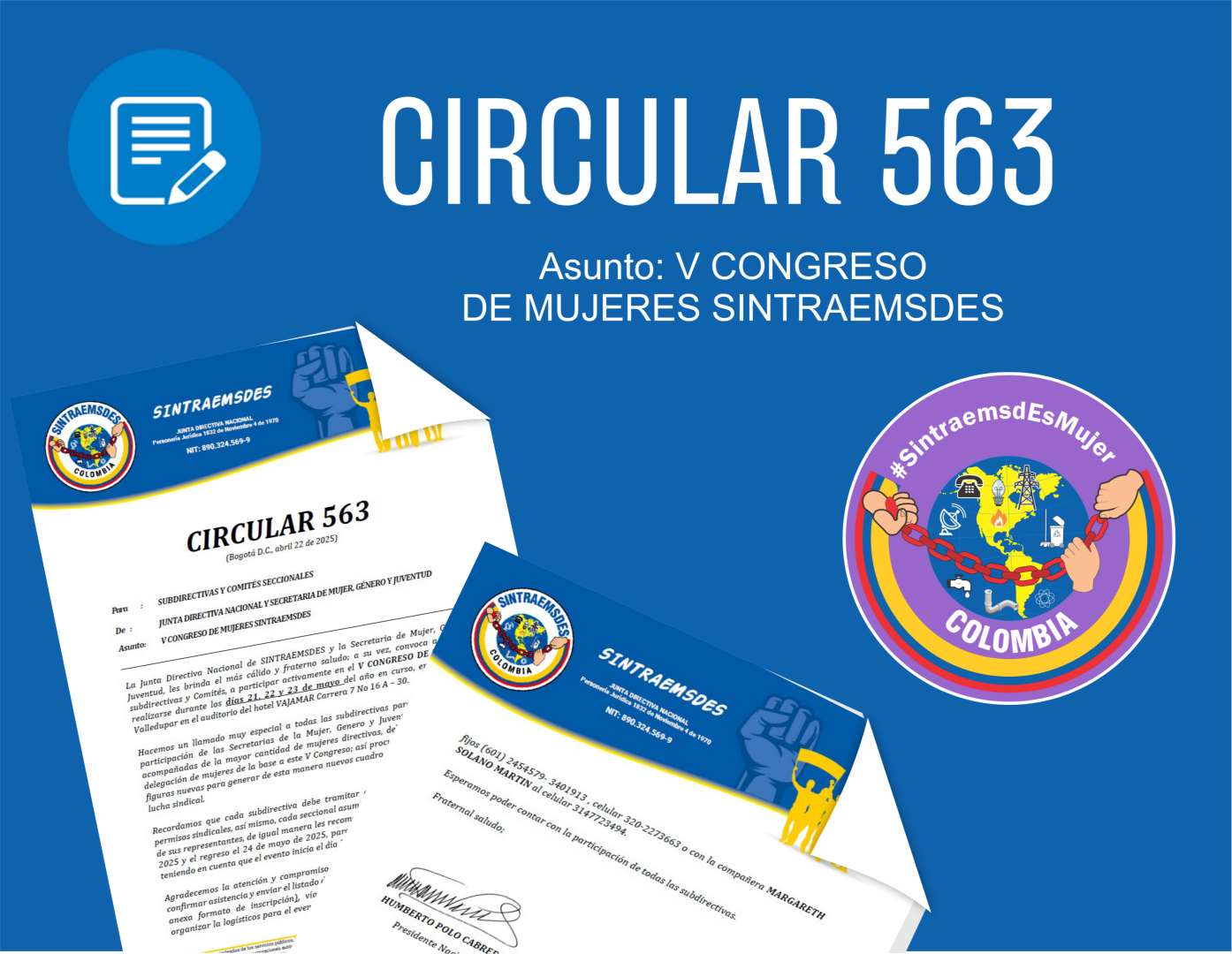 CIRCULAR 563 (Bogotá D.C., abril 22 de 2025) | Sintraemsdes